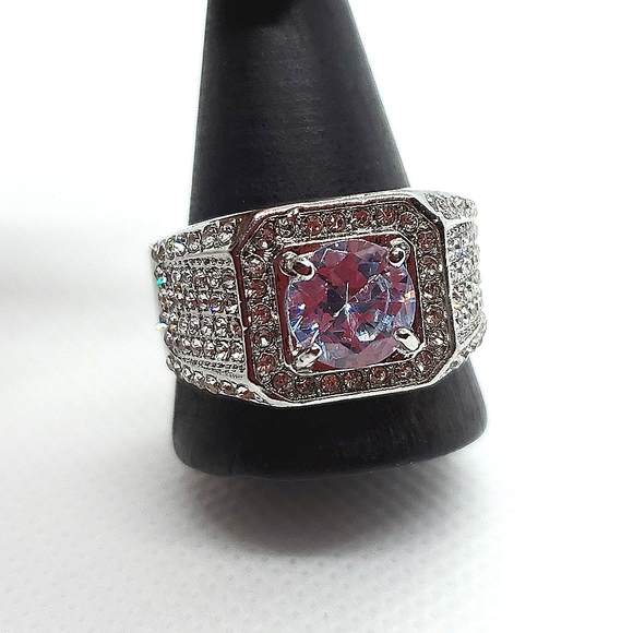 Accessories | Mens 925 Silver Round Cut Halo Diamond Ring Size 11 ...